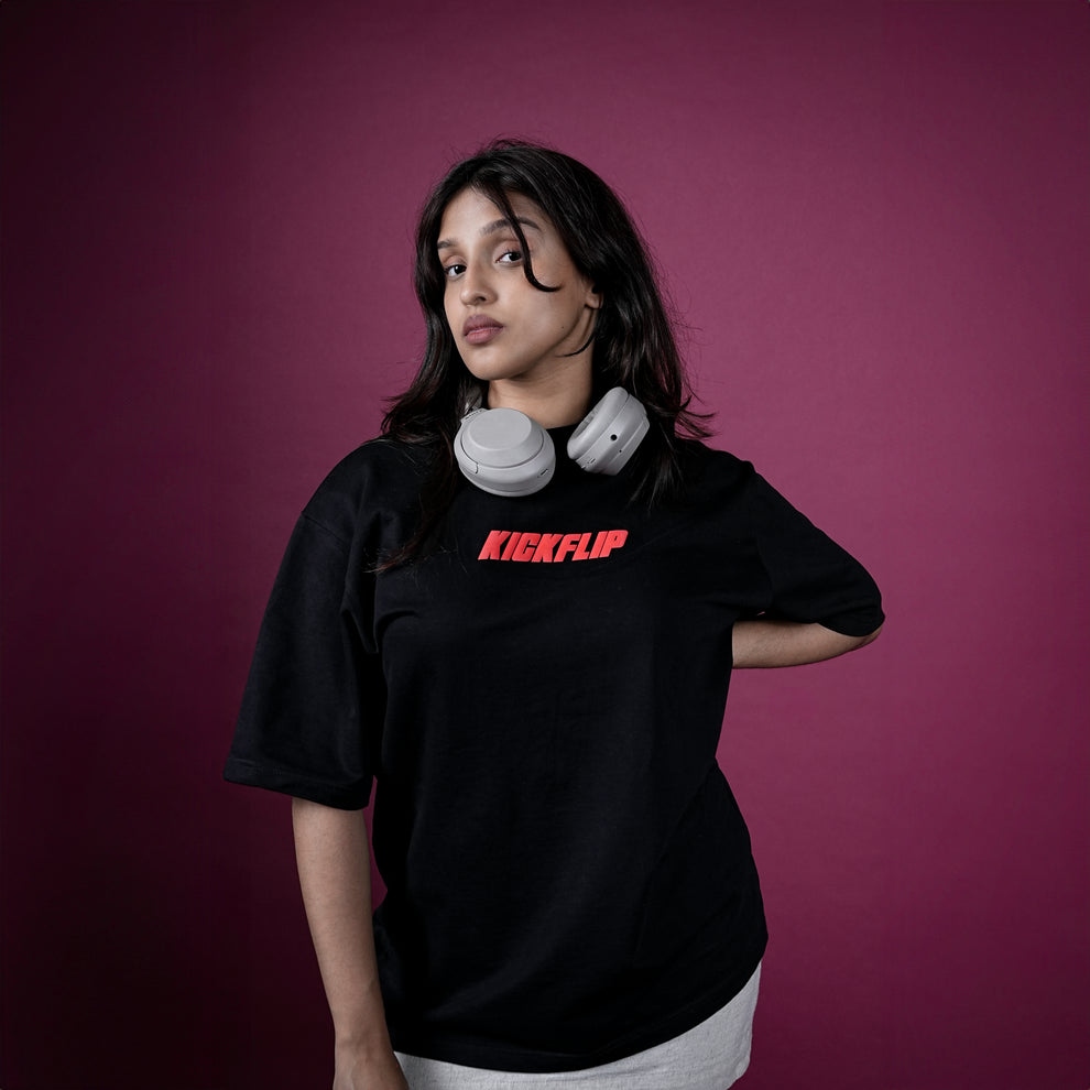 BLACK "BASIC" TEE – KICKFLIP INDIA